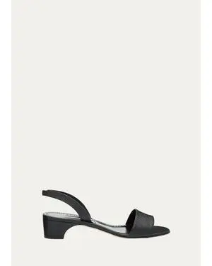 Manolo Blahnik 30mm Patobarnu Lizard-print Leather Slingback Sandals - Lizard Print