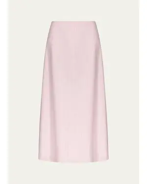 TWP Striped Cotton A-line Skirt