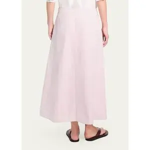TWP Striped Cotton A-line Skirt