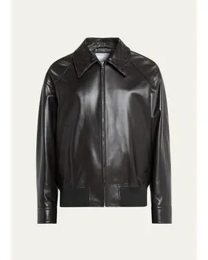 Bottega Veneta Dark Nappa Leather Blouson Jacket
