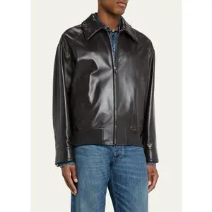 Bottega Veneta Dark Nappa Leather Blouson Jacket