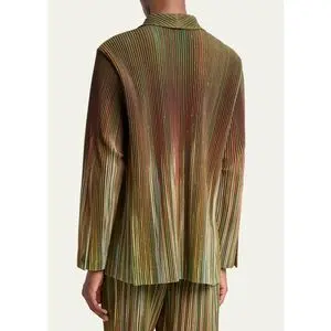 Issey Miyake Paintbrush Agate-print Pleated Single-breasted Blazer