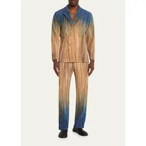 Issey Miyake Paintbrush Agate-print Pleated Single-breasted Blazer