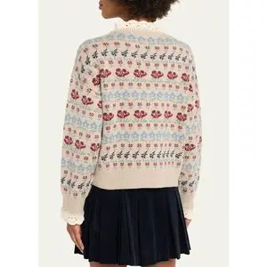 Sea Preston Crochet-trim Fair Isle Sweater
