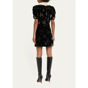 Sea Leda Floral Burnout Velvet Mini Dress