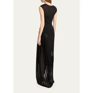 Balmain Flechage Semi-sheer Draped Dress
