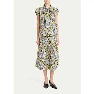 Marni Floral Cotton Midi Skirt