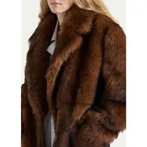 Prada Single-breasted Lamb Shearling Long Coat