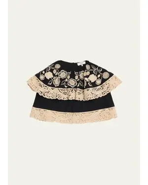 Sea Shiloh Embroidered Ruffle Blouse