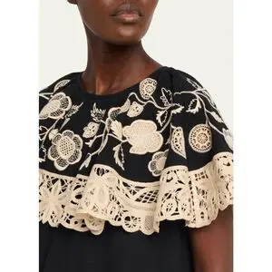 Sea Shiloh Embroidered Ruffle Blouse