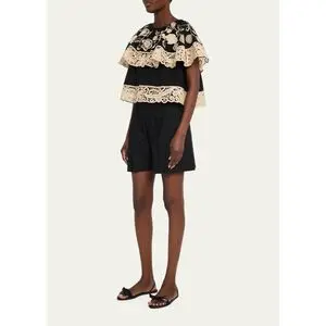 Sea Shiloh Embroidered Ruffle Blouse