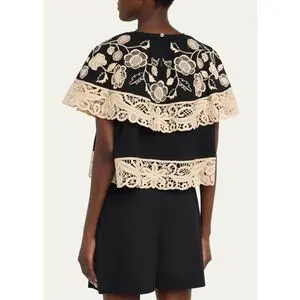 Sea Shiloh Embroidered Ruffle Blouse