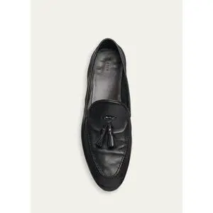 THE ROW Caden Grained Leather Tassel Loafers - Black