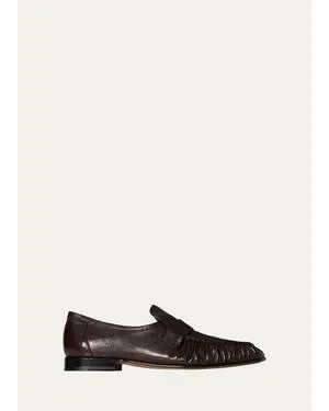 THE ROW Soft Grained Leather Penny Loafers