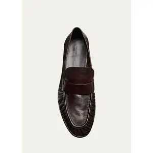 THE ROW Soft Grained Leather Penny Loafers