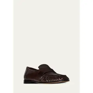 THE ROW Soft Grained Leather Penny Loafers