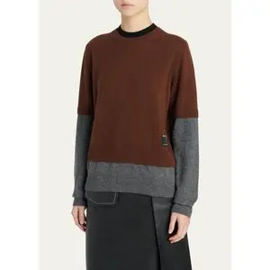 Marni Double-layered Cashmere Sweater - Brown Multi