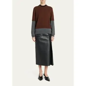 Marni Double-layered Cashmere Sweater - Brown Multi