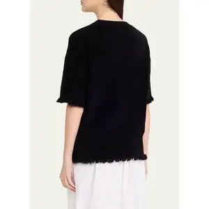 Maria Mcmanus Drop-shoulder Frayed Short-sleeve T-shirt