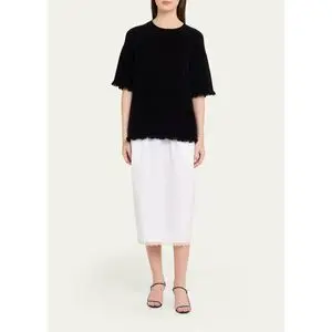 Maria Mcmanus Drop-shoulder Frayed Short-sleeve T-shirt