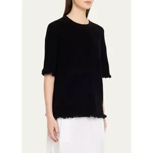Maria Mcmanus Drop-shoulder Frayed Short-sleeve T-shirt