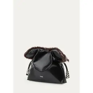 Loewe Flaco Shearling & Leather Clutch Bag