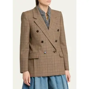 Chloé Double-breasted Check Tailoring Jacket