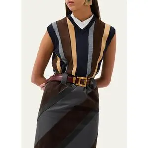 Versace Suede Patchwork Sweater Vest