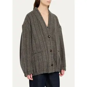 R13 Striped Virgin Wool Cardigan