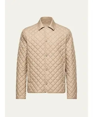 Moncler Avrelie Diamond Quilted Padded Shirt Jacket - Sand