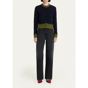 Marni Wool-blend Contrast-trim Cardigan