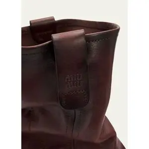 Miu Miu Foule Leather Mid-calf Boots