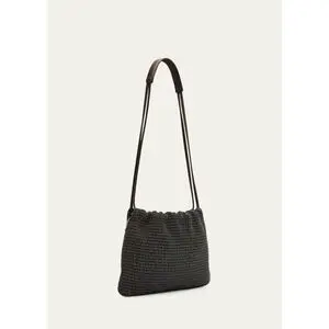Brunello Cucinelli 3d Monili Net Embroidered Pochette Bag In Riding Leather