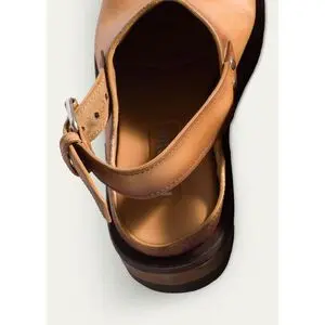 Miu Miu Leather Slingback Mules - Cuoio