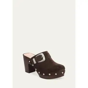 Veronica Beard Larken 95mm Suede Clogs
