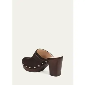Veronica Beard Larken 95mm Suede Clogs