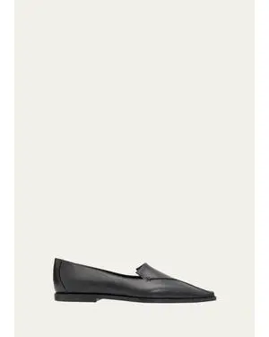 Manolo Blahnik Cleofelo Leather Flats - Black
