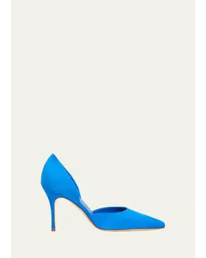 Manolo Blahnik Taylerbinu Suede D'orsay Pumps - Blue