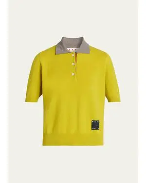 Marni Cashmere Short-sleeve Polo Sweater