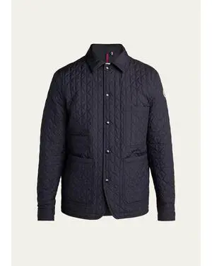 Moncler Logo Quilted Jacket - Dark Navy