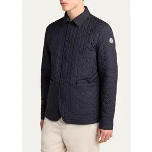 Moncler Logo Quilted Jacket - Dark Navy
