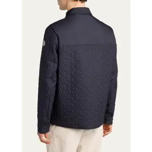 Moncler Logo Quilted Jacket - Dark Navy
