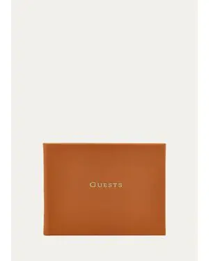 GRAPHIC IMAGE Leather-bound Guest Book - Tan