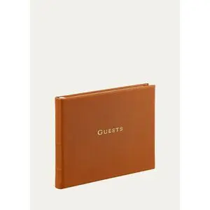 GRAPHIC IMAGE Leather-bound Guest Book - Tan
