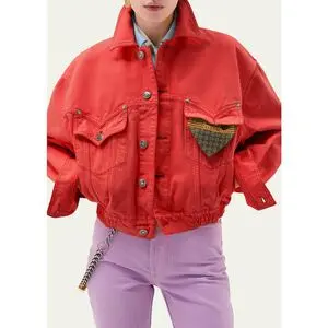 Versace Oversized Blouson Denim Jacket