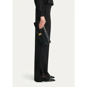 Khaite Blake Box Leather Clutch Bag - Black