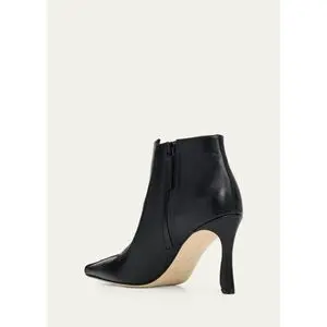 Manolo Blahnik 90mm Milleta Leather Ankle Boots