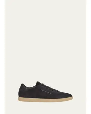 Zegna 232 Suede Low-top Sneakers - Navy/tan