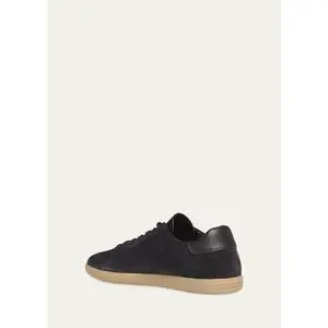 Zegna 232 Suede Low-top Sneakers - Navy/tan
