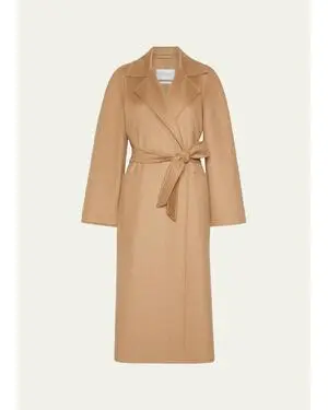 Max Mara Wool Belted Long Wrap Coat